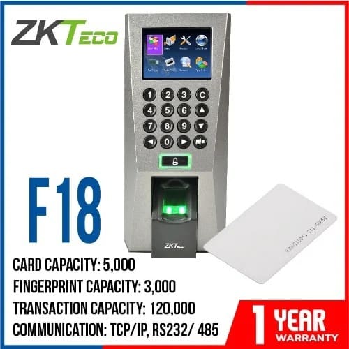 ZKT Zkteco F18 Biometric Access Control And Time Attendance Terminal ...