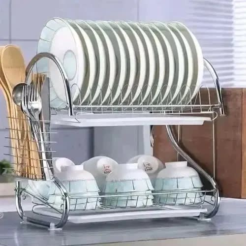 Stainless Steel Plate Rack - 2 Layers | Konga Online Shopping