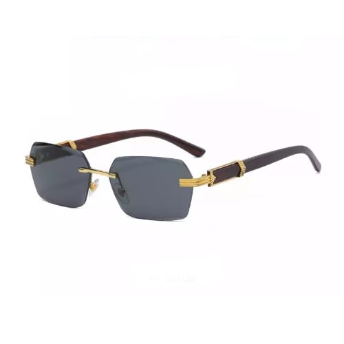 Square Rimless Wooden Frame Glasses - Dark Tan | Konga Online Shopping