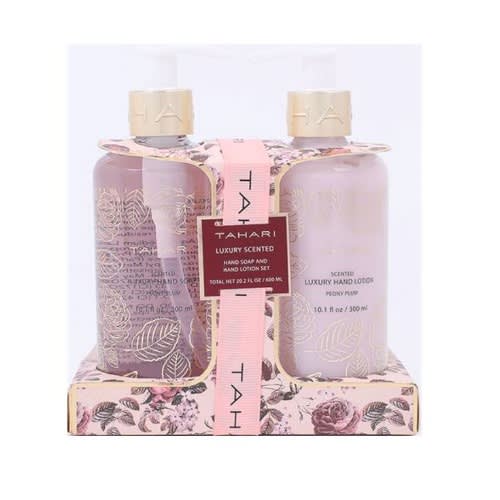 Tahari Scented Hand Soap & Hand Lotion Set - 300ml Each - Peony Plum ...