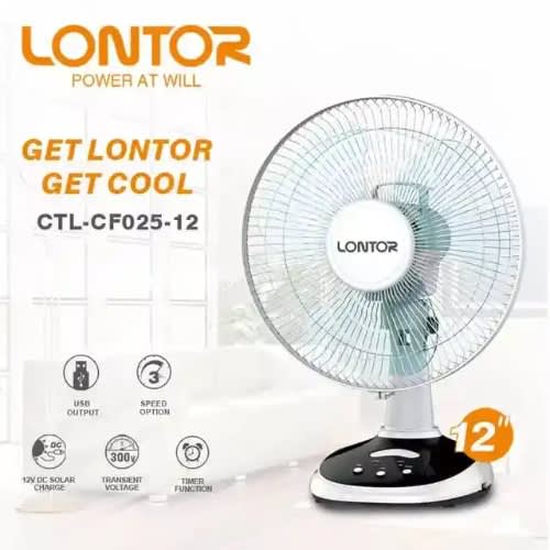 Lontor 12" Rechargeable Table Fan Ctl-cf025-12 | Konga Online Shopping