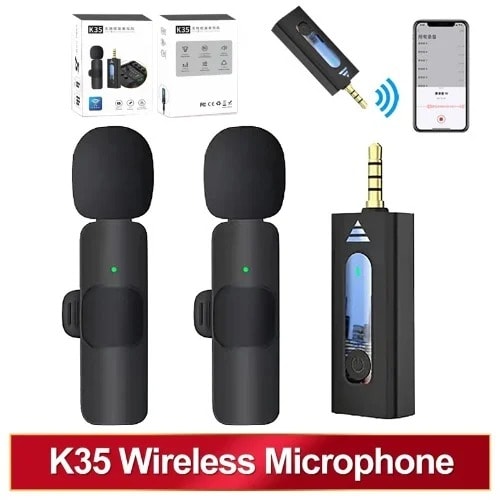 K35 Double Lavalier Wireless Microphone | Konga Online Shopping