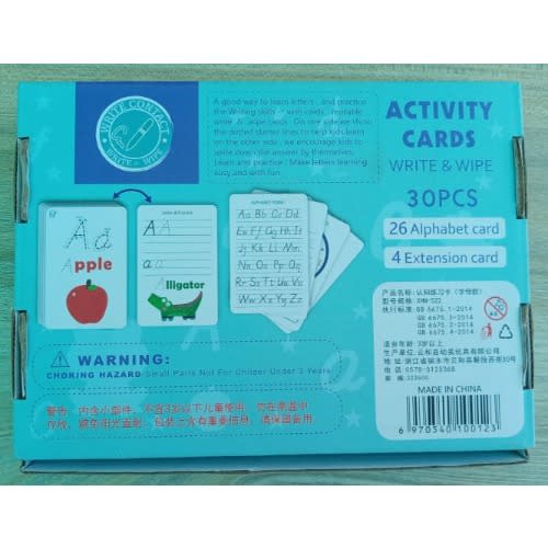 Alphabet Write & Wipe Activity Card Educational Toy For Kids - 30 ...