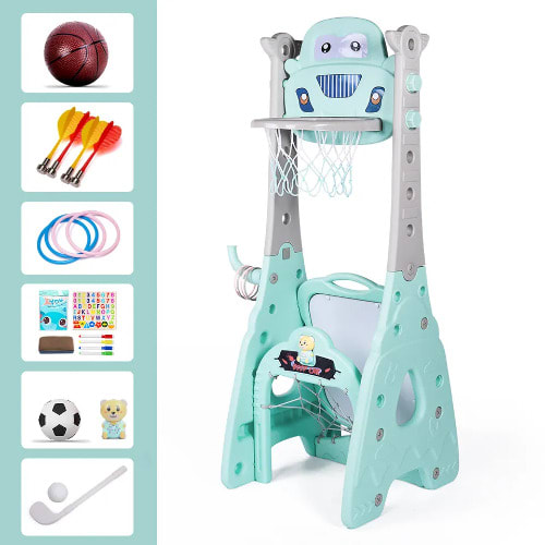 ABC Multifunction Adjustable Basketball Stand For Kids With Blackboard ...