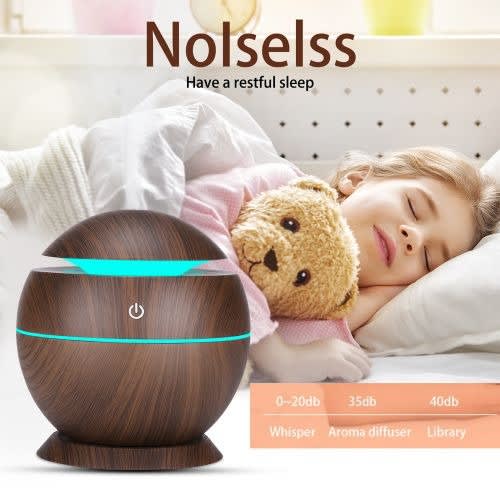 Ultrasonic Cool Mist Humidifier, Air Purifier - Dark Wood - 130ml ...
