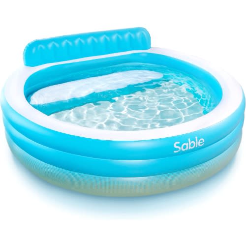 Sable Inflatable Pool - Blow Up Swimming Pool With Backrest - Round ...