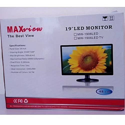 Maxview -19” Wide Led Monitor (hdmi/vga) | Konga Online Shopping