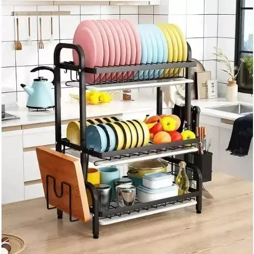 Standing Stainless Steel Plate Rack -3 Tier | Konga Online Shopping