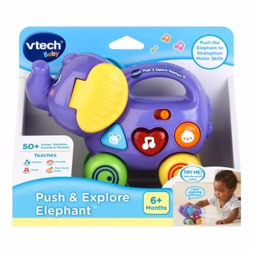 Vtech Pull & Discover Activity Elephant 50+ Songs + Phrases - Purple ...