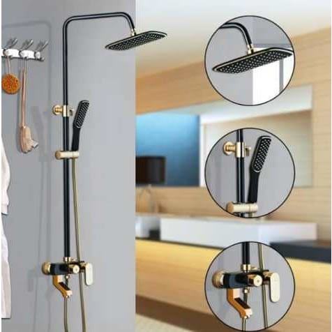 Standing Bathroom Shower Set - Black & Gold | Konga Online Shopping