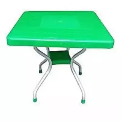 Plastic Square Table With 4 Aluminum Curved Legs - Green | Konga Online ...