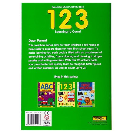 Alligator Books Preschool Learning Sticker Book - 123 Learning To Count ...