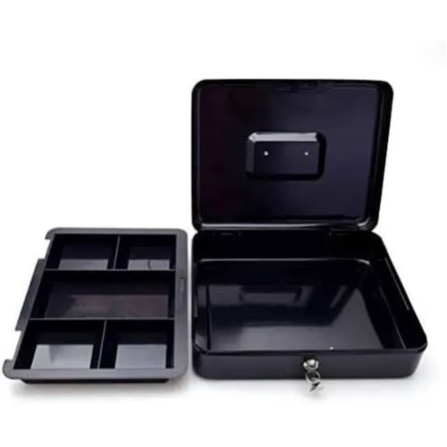 Cash Box With Key - 8" - Black | Konga Online Shopping