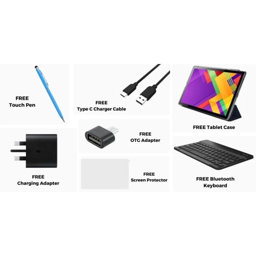 Oteeto Tab 12 Tablet with Keyboard - 10.1" - 256GB ROM - 8GB RAM - 5G ...