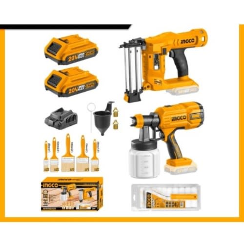 Cordless Brand Nailer And Spray Gun Kit 20v With Battery And Changer ...