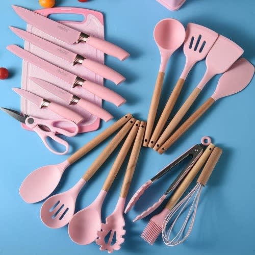 Silicon Kitchen Utensil With Chopping Board Spoon Set - Knife Set - 19 ...