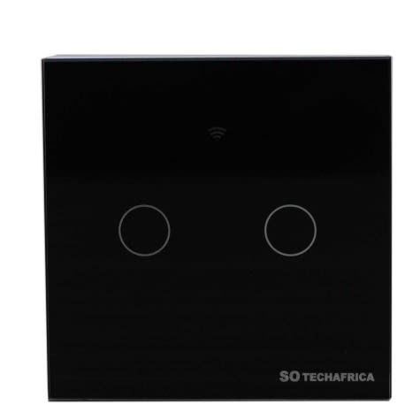 Tuya 2 Gang Wifi Smart Light Switch - Black | Konga Online Shopping
