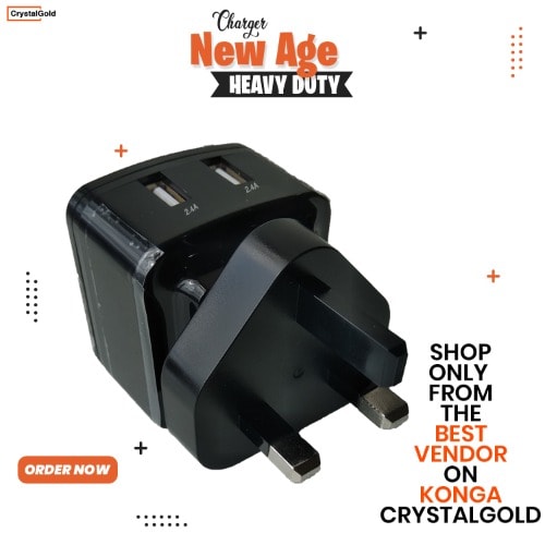 New Age Heavy Duty Charger – 2.4a Dual Usb Super Fast Phone Wall ...