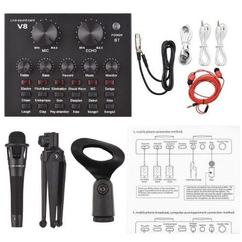 V8 Sound Card + Microphone | Konga Online Shopping