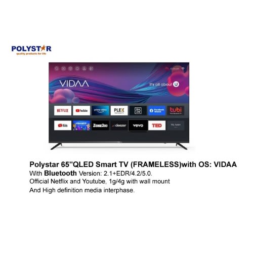 Polystar 65" Inch UHD 4K Android Smart Tv with Netflix | Konga Online ...