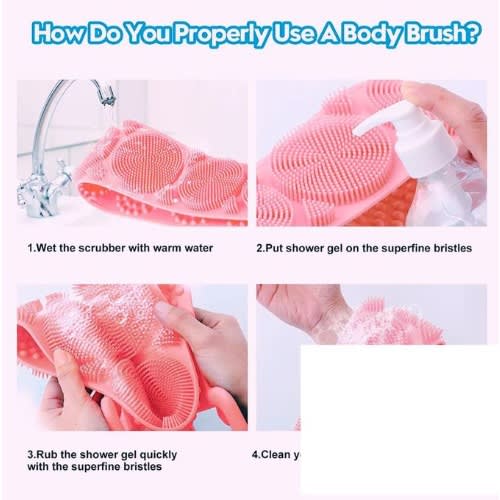 Silicone Double-sided Bath Sponge And Back Scrubber - Pink | Konga ...