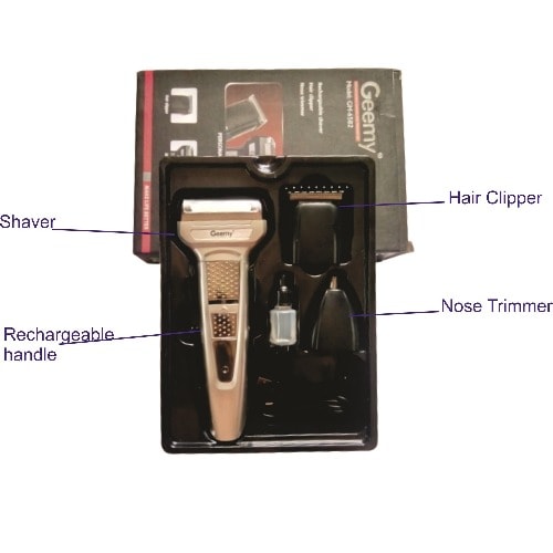 Geemy Rechargeable Shaver And Trimmer Set 3 In 1 | Konga Online Shopping