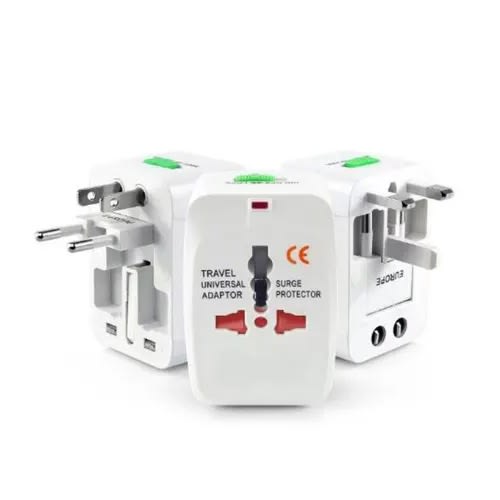 Universal Travel Electric Socket Adaptor With Power Surge Protector & 2 ...
