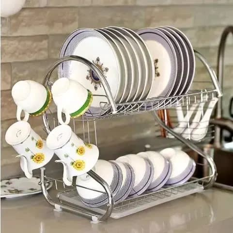 Stainless Steel Plate Rack - 2 Layers | Konga Online Shopping