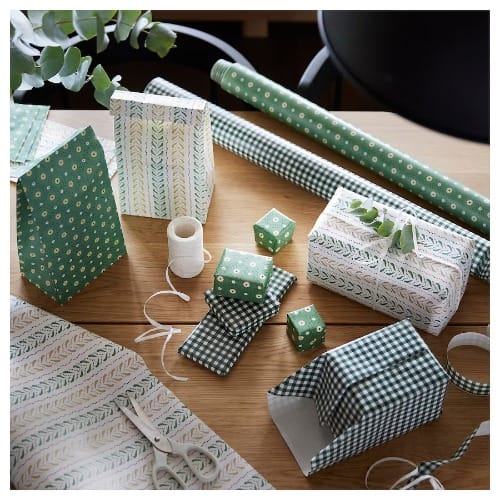 Ikea Vinterfint Gift Wrap Roll - 3x0.7m -Set of 3 - Mixed Patterns ...