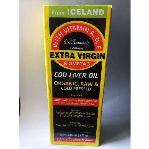 Dr Hommels - Extra Virgin Cod Liver Oil Organic - Raw & Cold Pressed ...