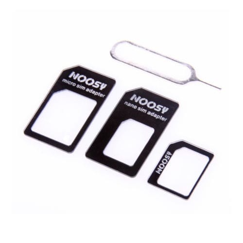 Noosy 4 In 1 Nano Micro Sim Card Adapter with Eject Pin Key - Black ...