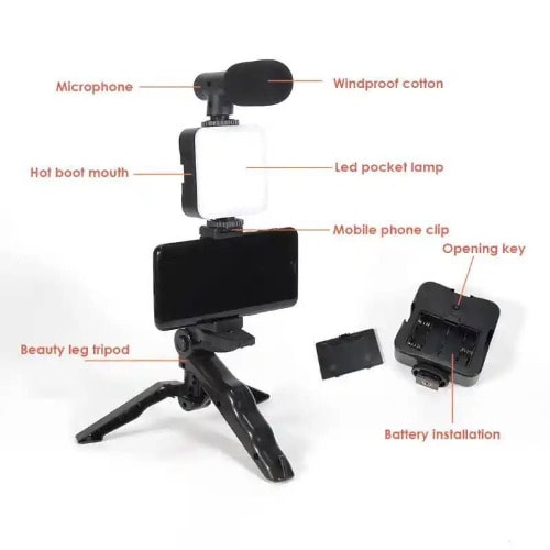 Ay-49 Video Making/ Vlogging Kits With Microphone Led Fill Light & Mini Tripod | Konga Online ...