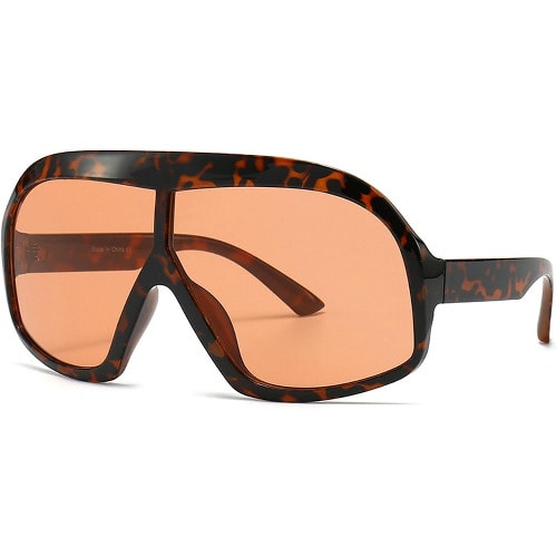 Oversized Square Punk Sunglasses - Tortoise Frame Orange Lens | Konga ...