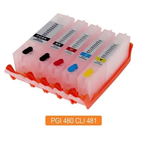 Refillable Ink Cartridge Set For Canon Ts704 - 480/481 - Black+Cyan ...
