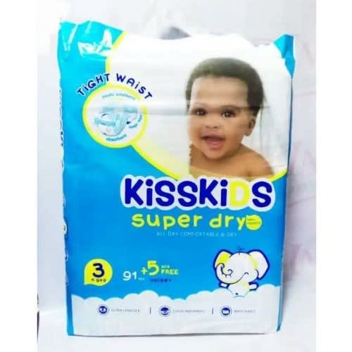 Kisskids Baby Diaper - Size 3 - 4-9kg - 91pcs | Konga Online Shopping