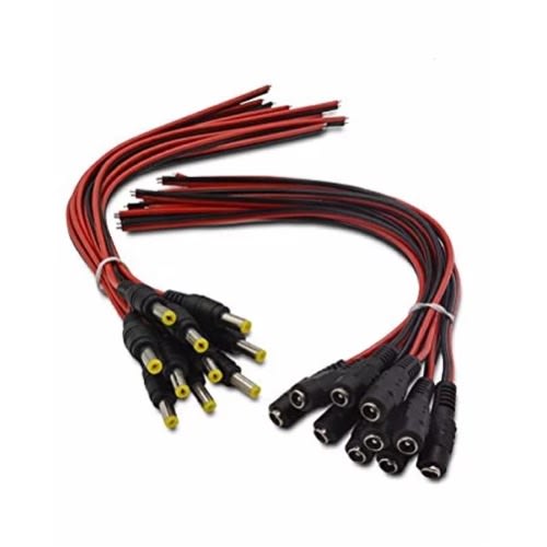 Comaat 20 Pairs Dc Power Pigtail Cable: Male & Female Cctv Security ...