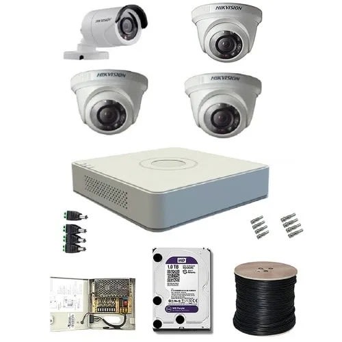 Hikvision 4 Channel-dvr+ 4 Indoor - Outdoor Bullet 720p Turbo Hd ...