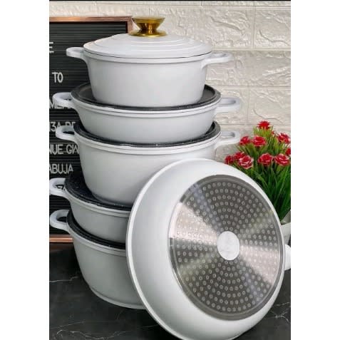 Haus Roland Granite Coated Non Stick Cookware/pot - 11pieces -White ...