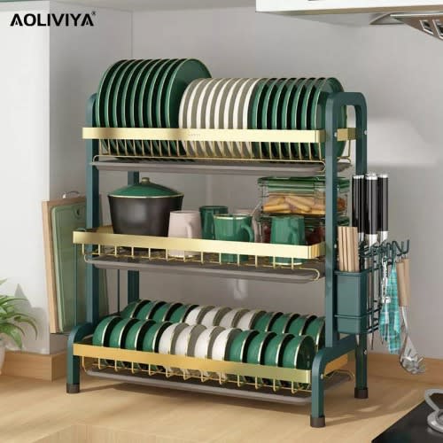 Standing Stainless Steel Plate Rack With Free Gift | Konga Online Shopping
