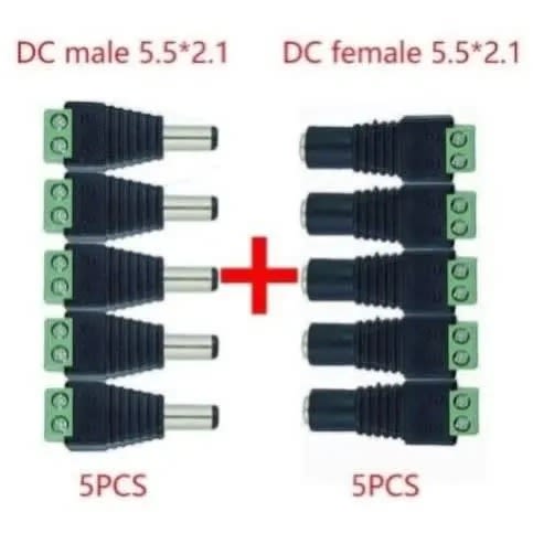 Dc Power Female/ Male Jack Connector Cable Adapter Plug For Cctv ...