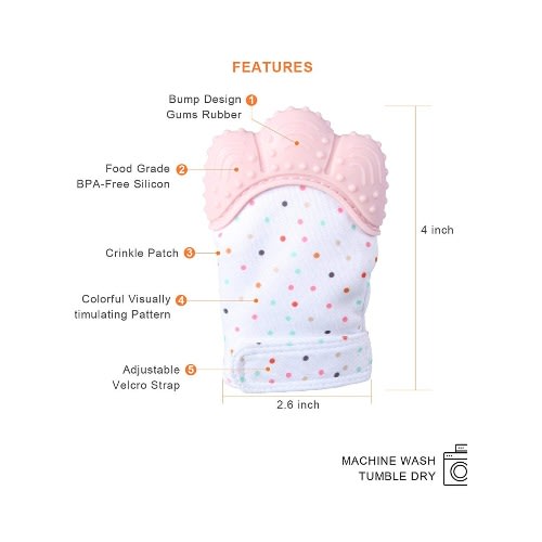 DG Baby Silicon Teether Pacifier Mitten - Pink | Konga Online Shopping