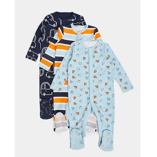 Dunnes Set Of 3 Baby Boys Sleepsuits | Konga Online Shopping