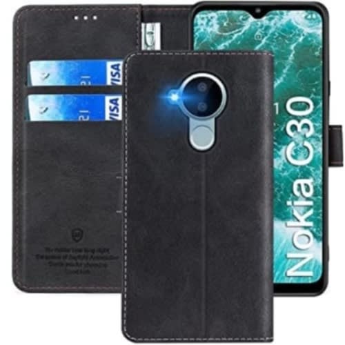 Leather Flip Case For Nokia C30 - Black | Konga Online Shopping