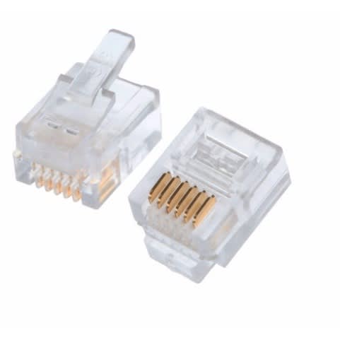 RJ-11 Connector - 4P4C 4Pins 4 Contacts RJ-11 Telephone Modular Plug Jack - 50 Pieces | Konga ...