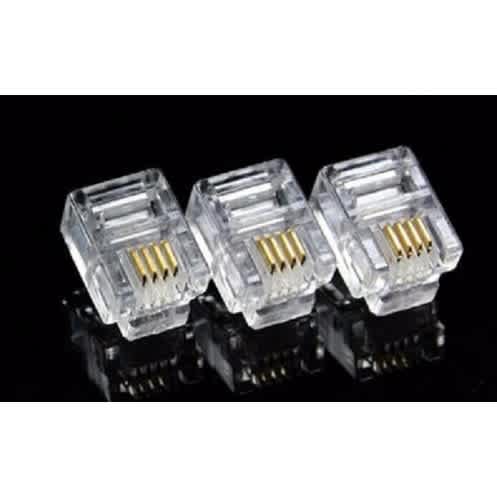 RJ-11 Connector - 4P4C 4Pins 4 Contacts RJ-11 Telephone Modular Plug Jack - 50 Pieces | Konga ...