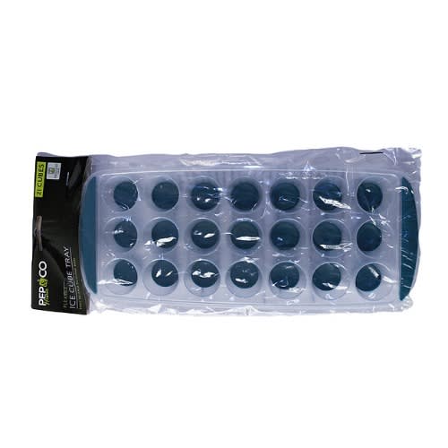 Flexible Ice Cube Tray Easy Release Silicone Base 21cubes Green