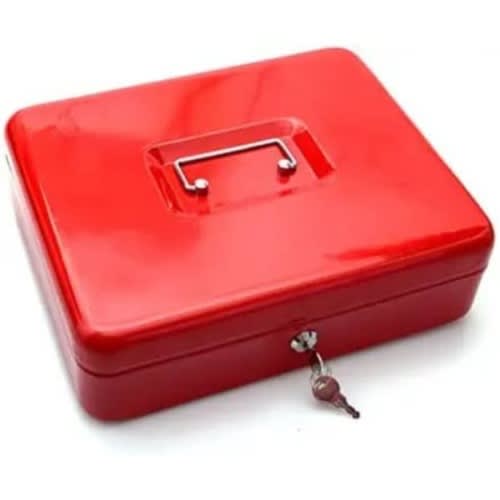 Cash Box With Key - 10" - Red | Konga Online Shopping