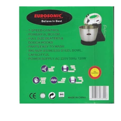 Eurosonic 2L Hand Mixer With Bowl - 120W | Konga Online Shopping