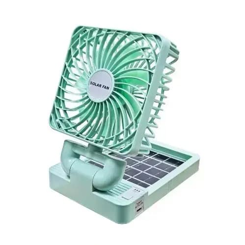 Solar And Usb Rechargeable Fan-green | Konga Online Shopping