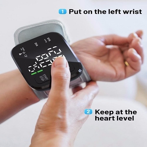 Blood Pressure Monitor Led Backlight Display Automatic Wrist Cuff Bp ...